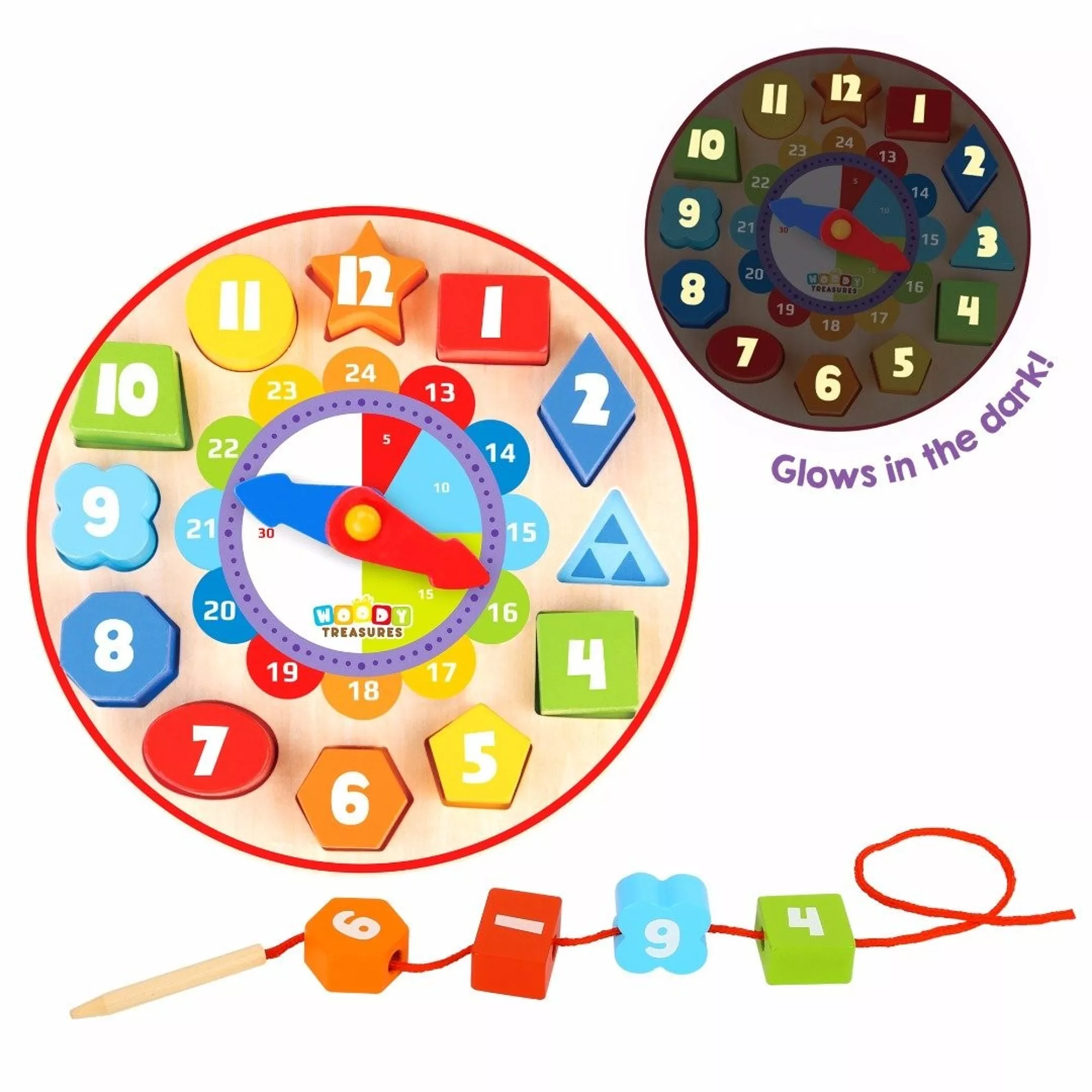 Shape Sorting Wooden Clock | Surprise Boxes